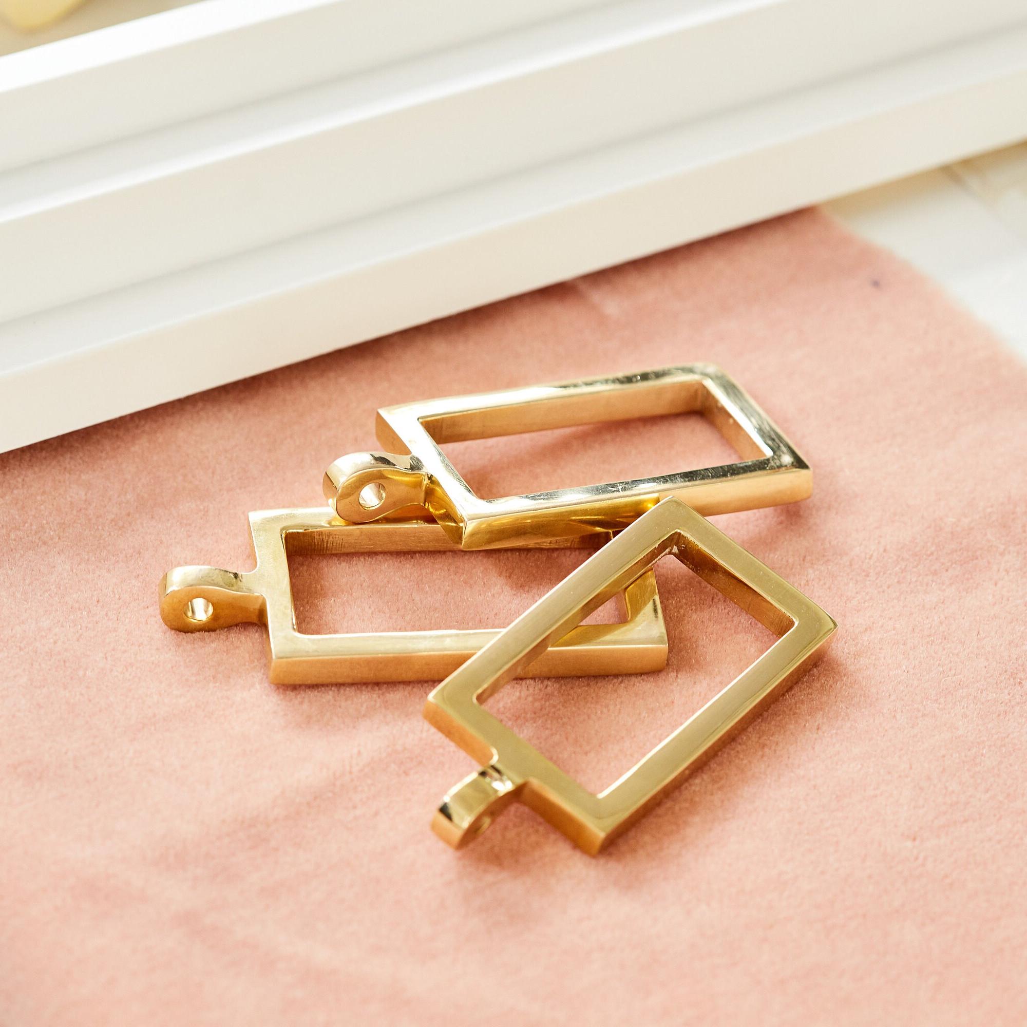 Brass Rectangular Curtain Rings for Lucite Rod - Etsy