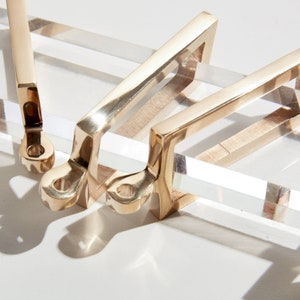 Rectangular Brass Curtain Rings for Lucite Curtain Rod, Brass Rectangle ...