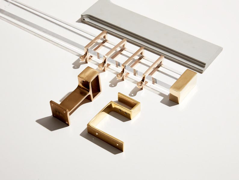 Luxholdups Lucite Rectangular Curtain Rod in Custom Length, Lucite ...