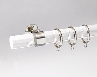 Acrylic / Lucite CUSTOM CUT Curtain Rod - Etsy