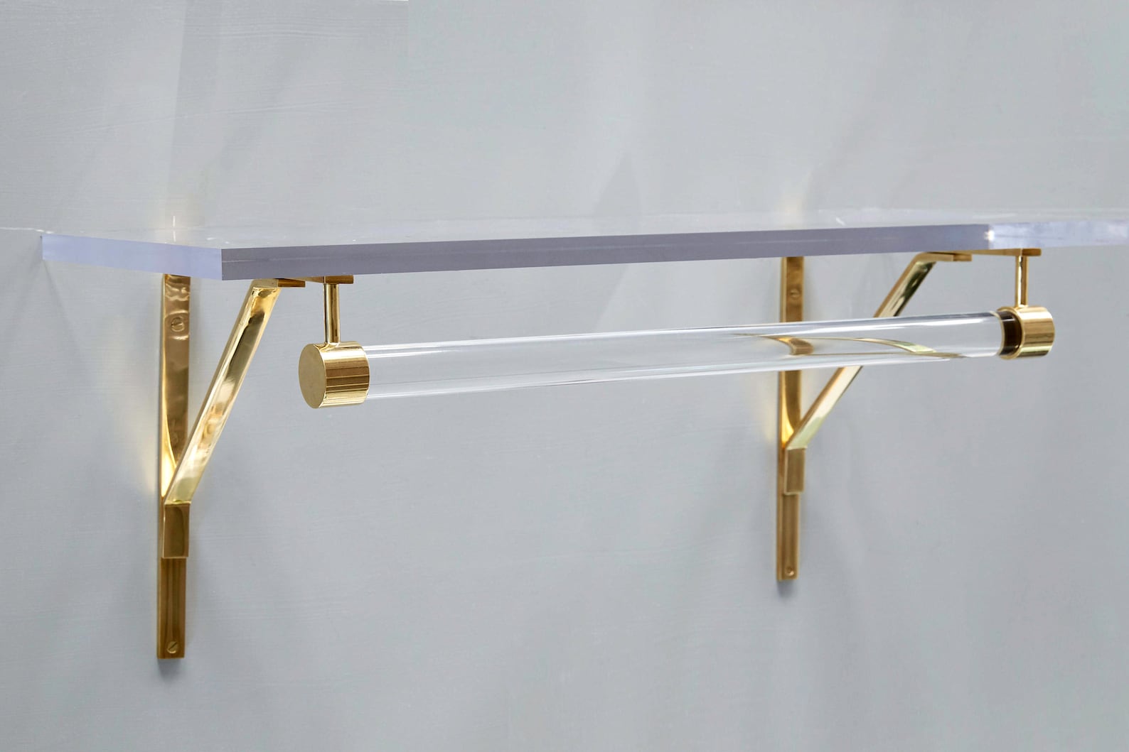 Lucite Wall Shelf Rack for Closet, Clothing Rack, Lucite Shelf Retail ...