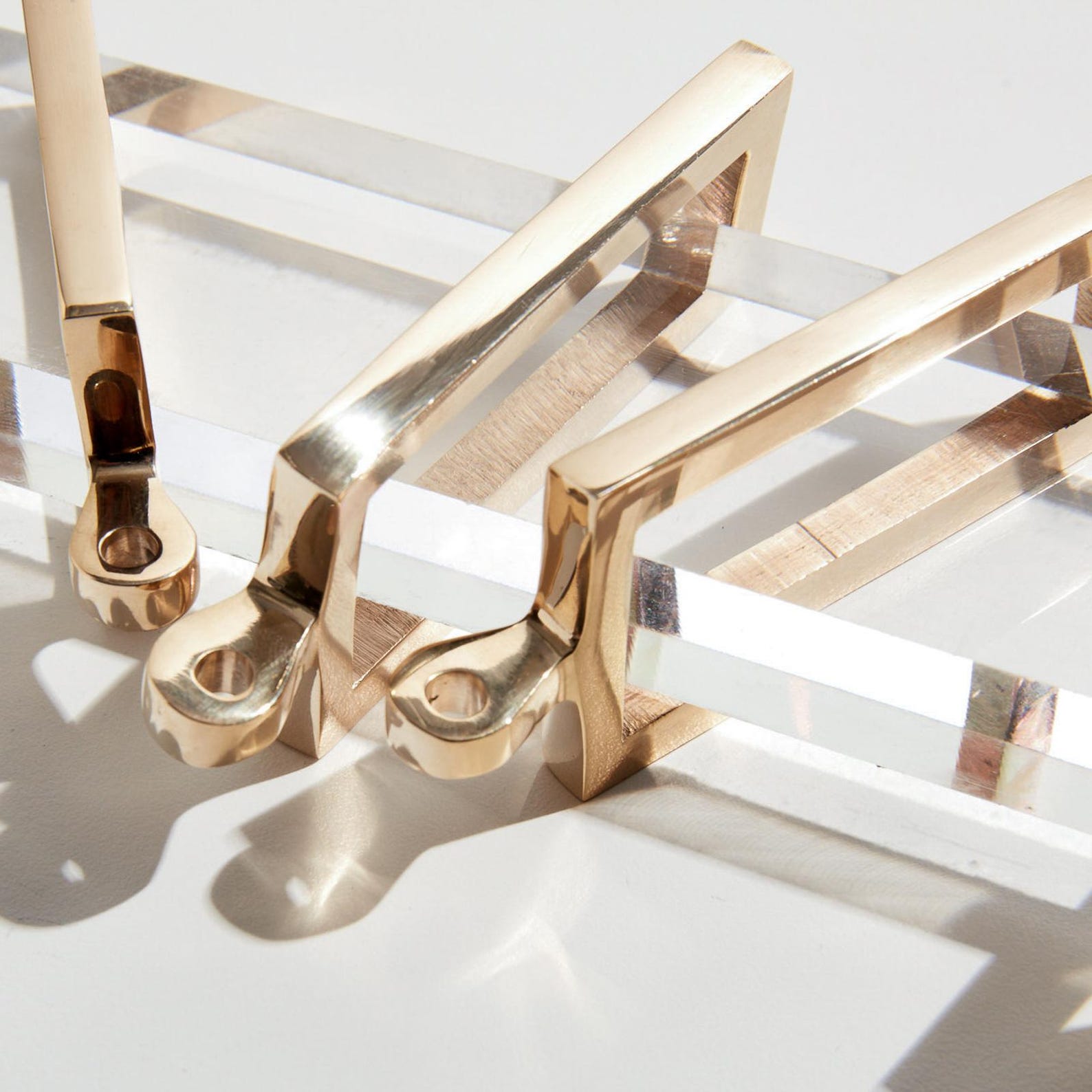 Rectangular Brass Curtain Rings for Lucite Curtain Rod, Brass Rectangle ...