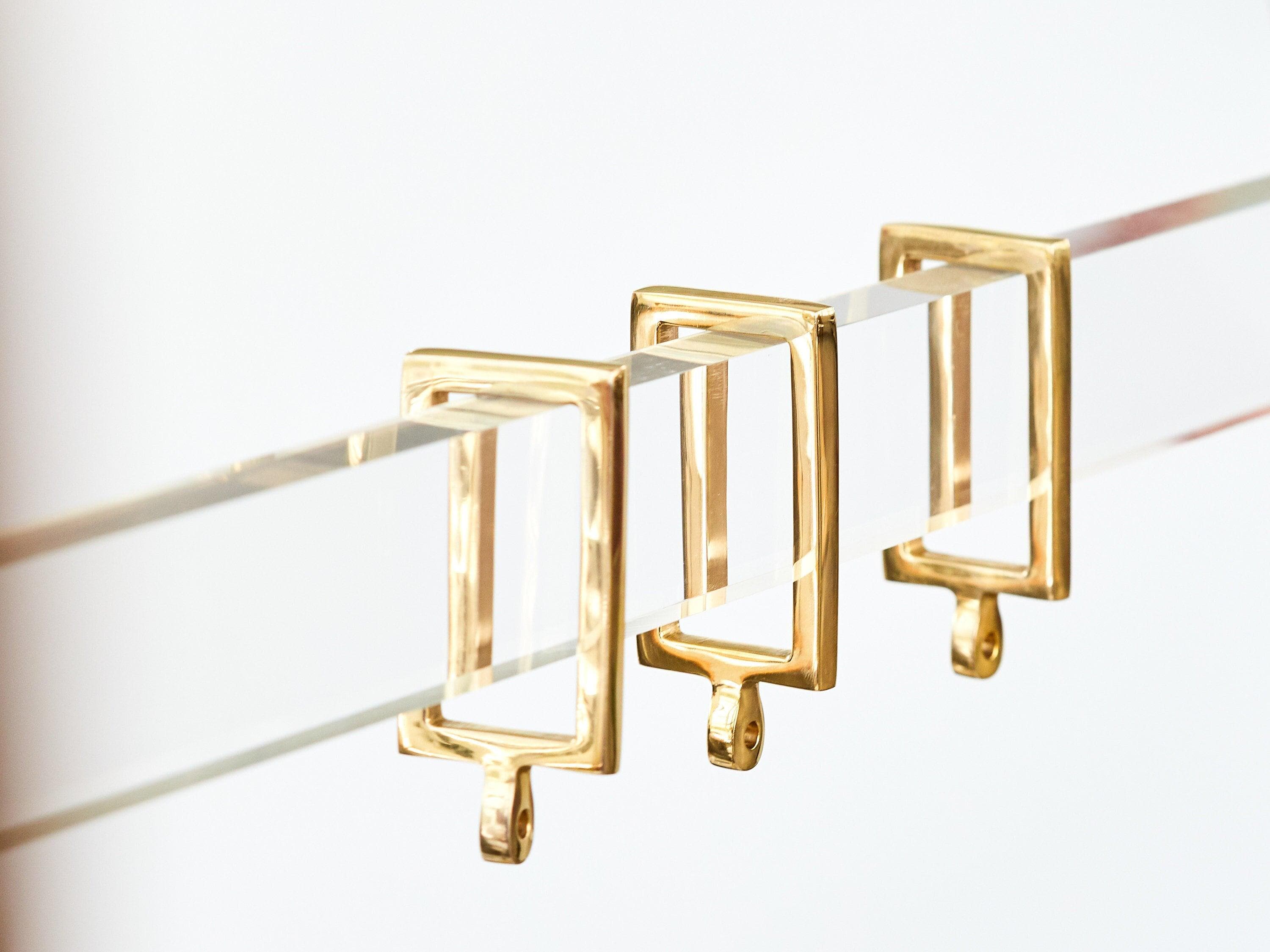 Brass Rectangular Curtain Rings for Lucite Rod - Etsy