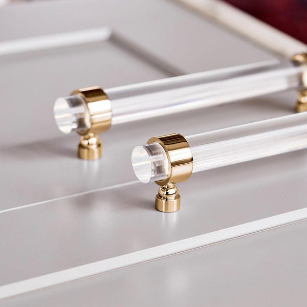 Brass Acrylic Pull - Etsy