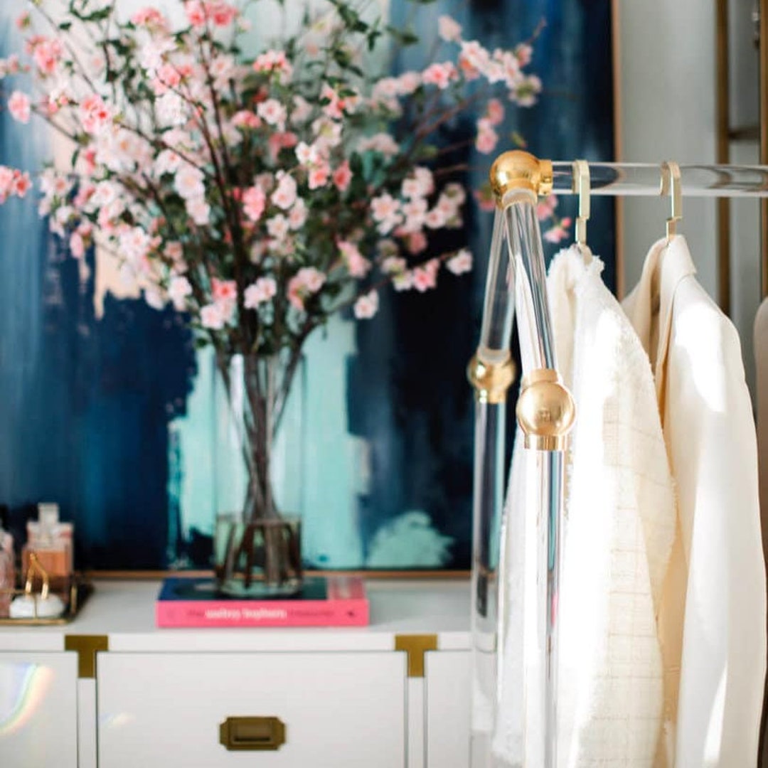 Lucite Clothing Rack for Retail Display, Brass Garment Rack for Clothes ...