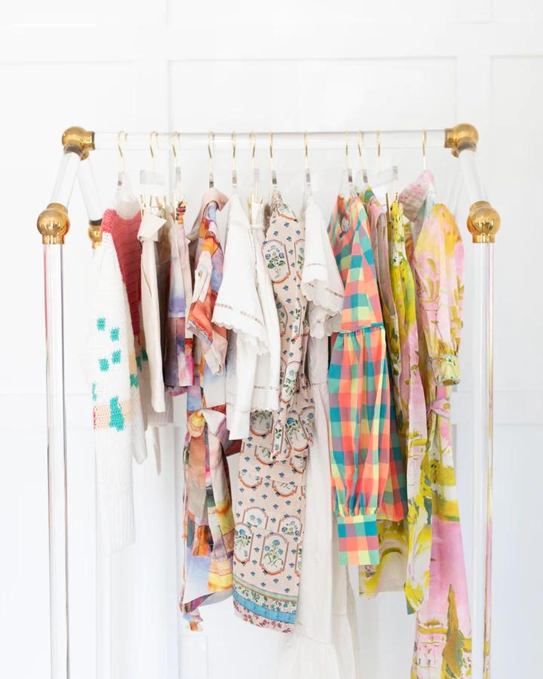 Lucite Clothing Rack for Retail Display, Brass Garment Rack for Clothes ...