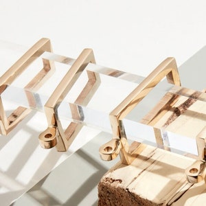 Rectangular Brass Curtain Rings for Lucite Curtain Rod, Brass Rectangle ...