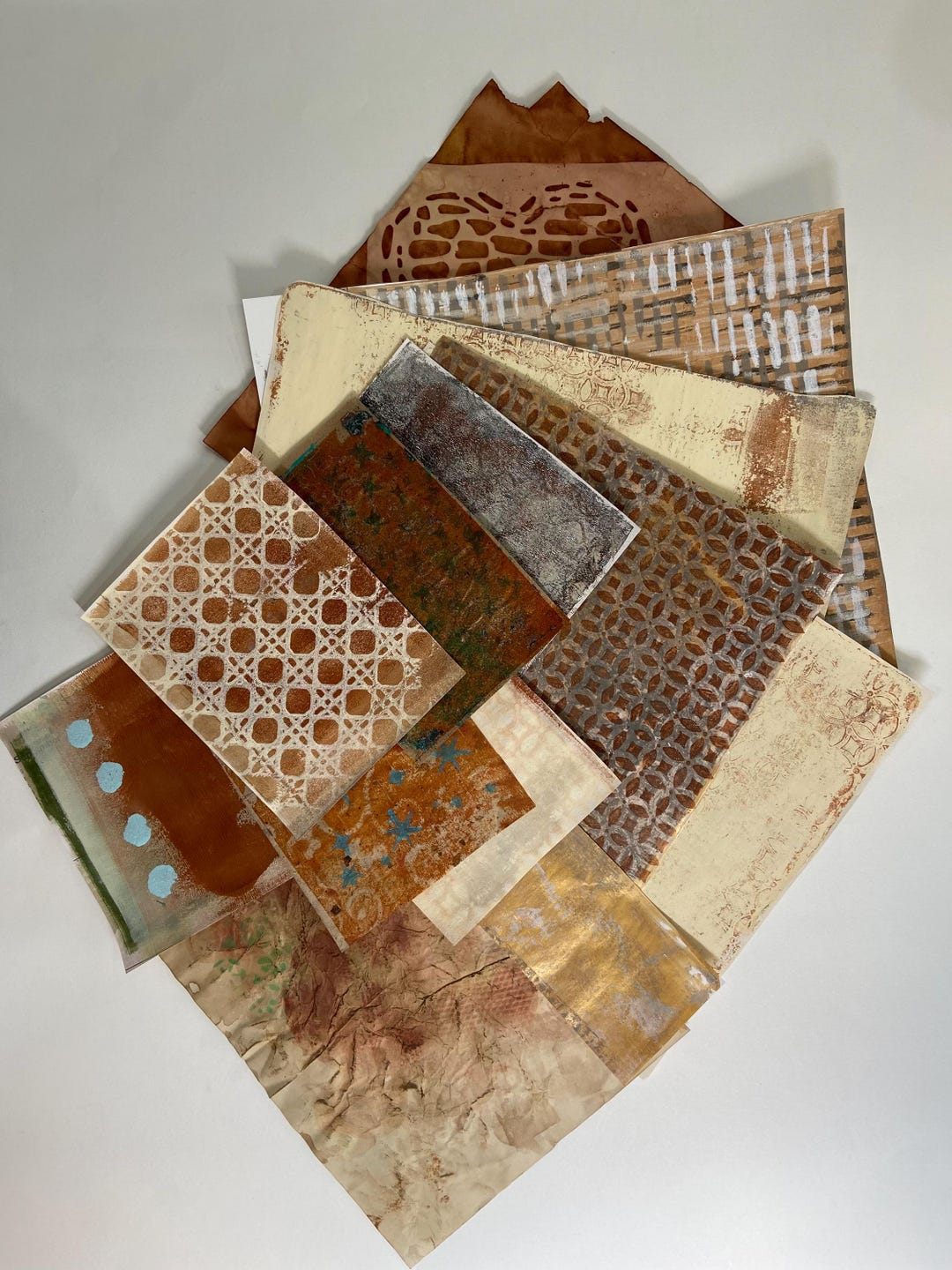 Hand Made Painted Papers/collage/ephemera - Etsy