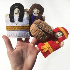 Baby Moses Puppet Pattern Children's Felt Finger Puppets Biblical Bible ...