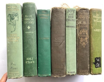 Antique Green Books - Etsy