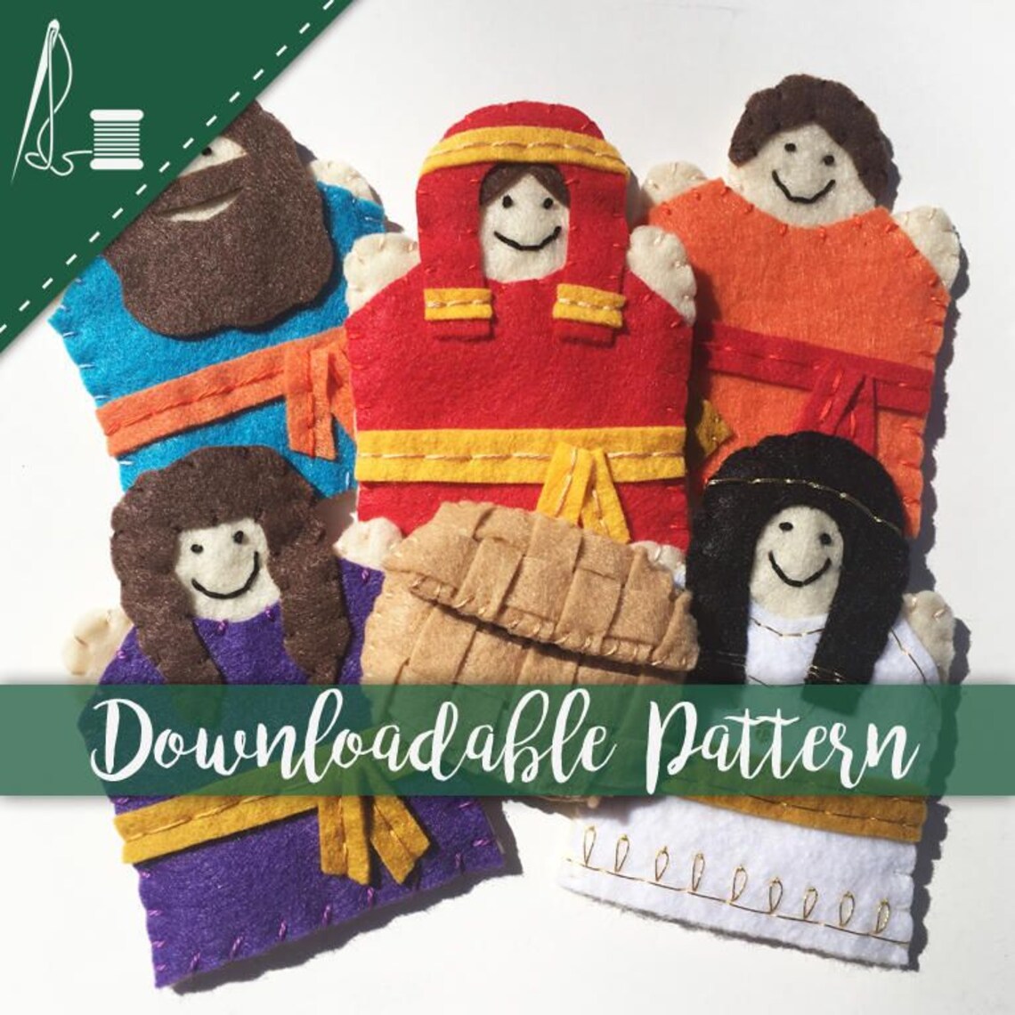 Baby Moses Puppet Pattern Children's Felt Finger Puppets Biblical Bible ...