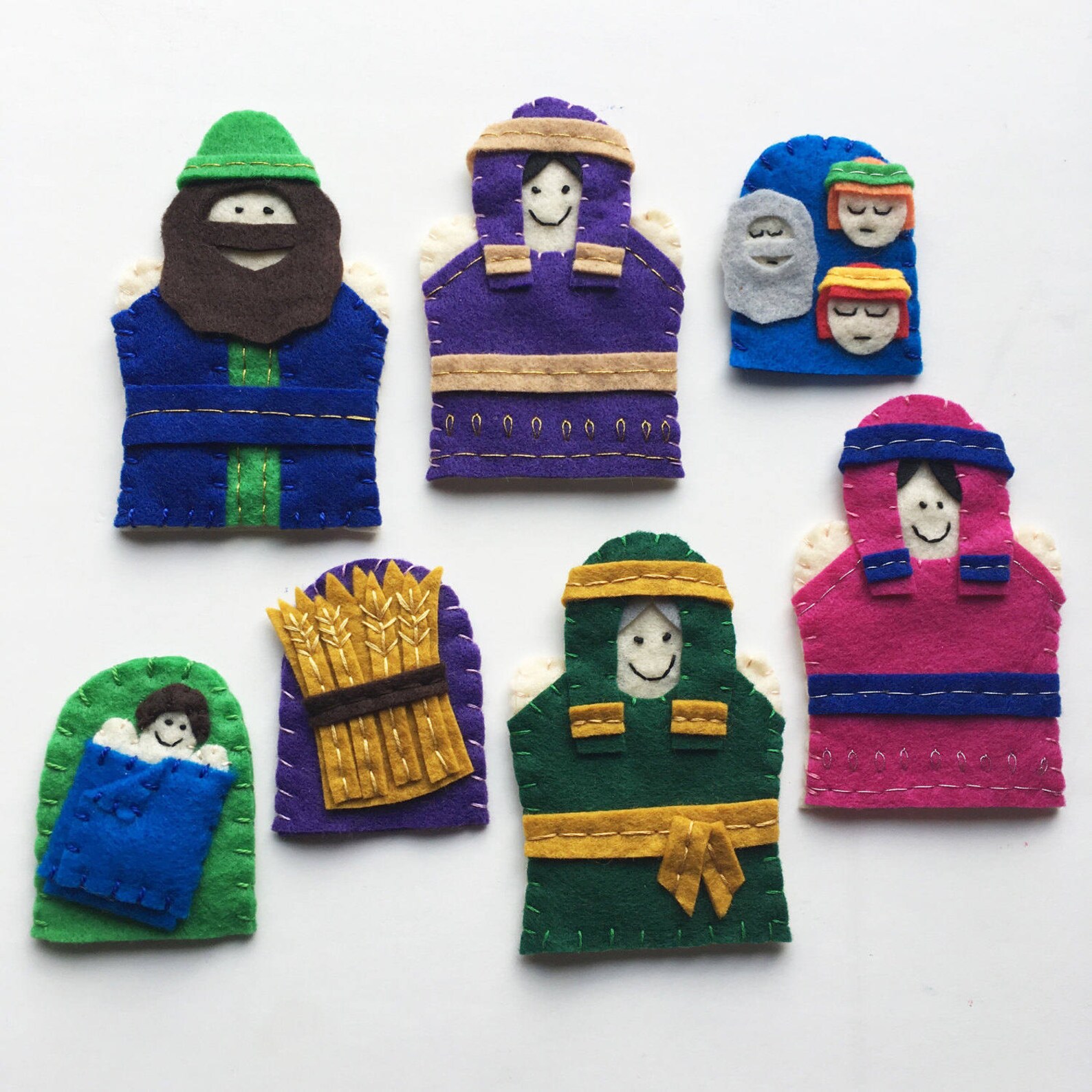 Story of Ruth and Boaz Finger Puppets for Shavuot Pentecost - Etsy