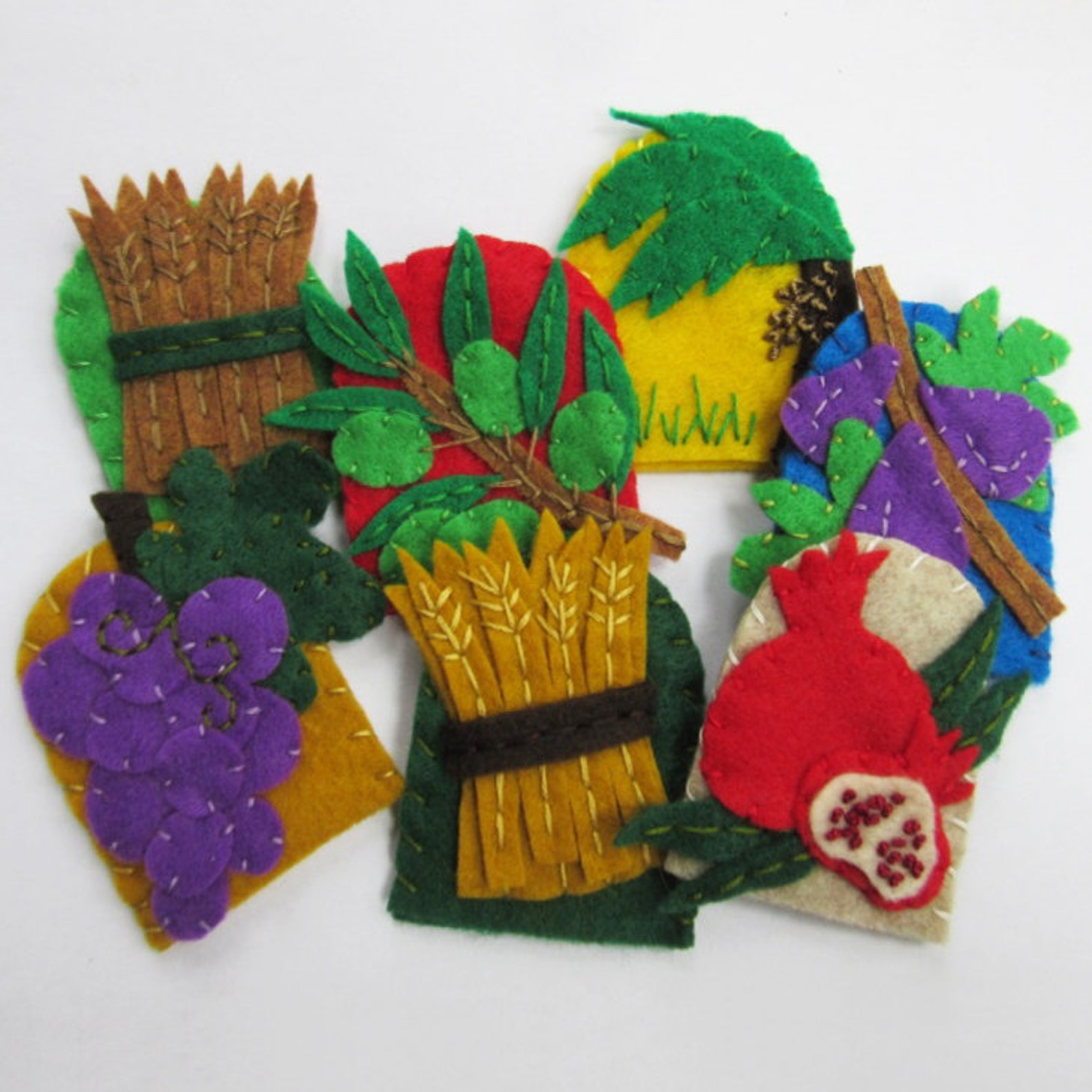 The Biblical Feast of First Fruit Pattern Bikkurim Finger Puppets Set ...