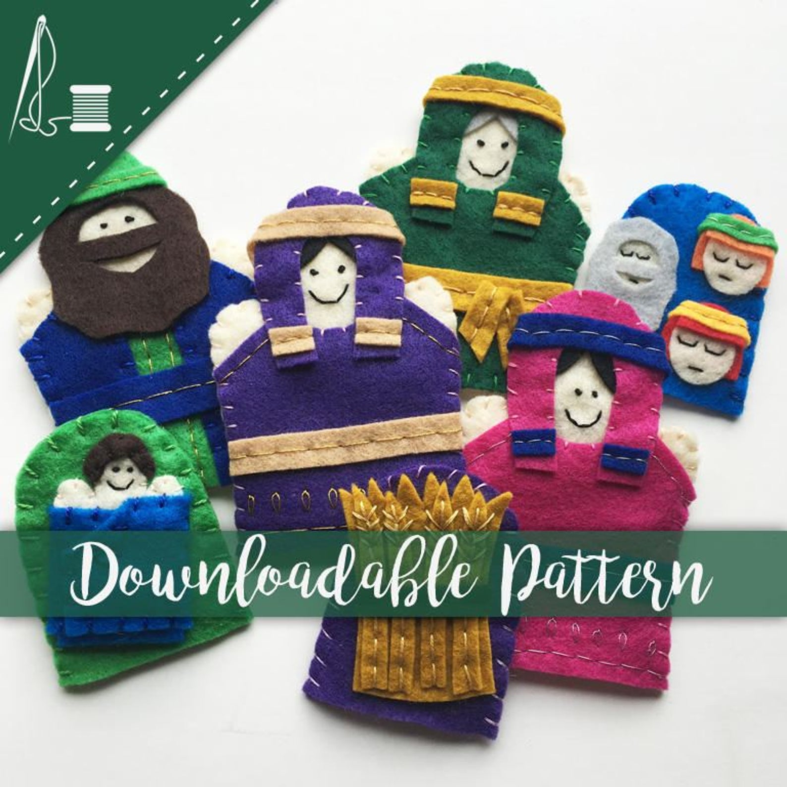 Story of Ruth and Boaz Finger Puppets for Shavuot Pentecost Set of ...