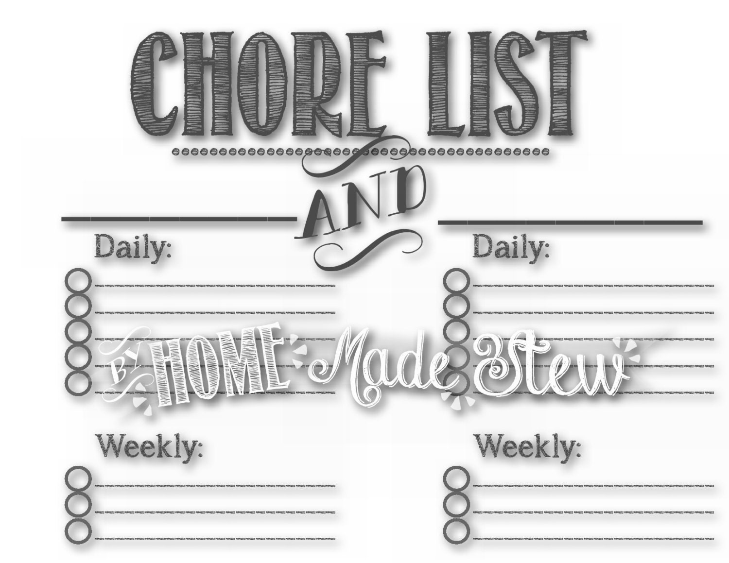 Chore Pack INSTANT DOWNLOAD - Etsy