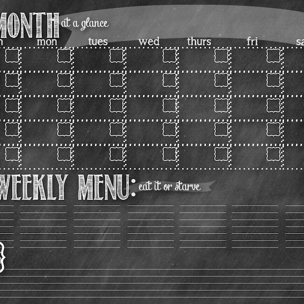 Chalkboard Cleaning Schedule INSTANT DOWNLOAD - Etsy