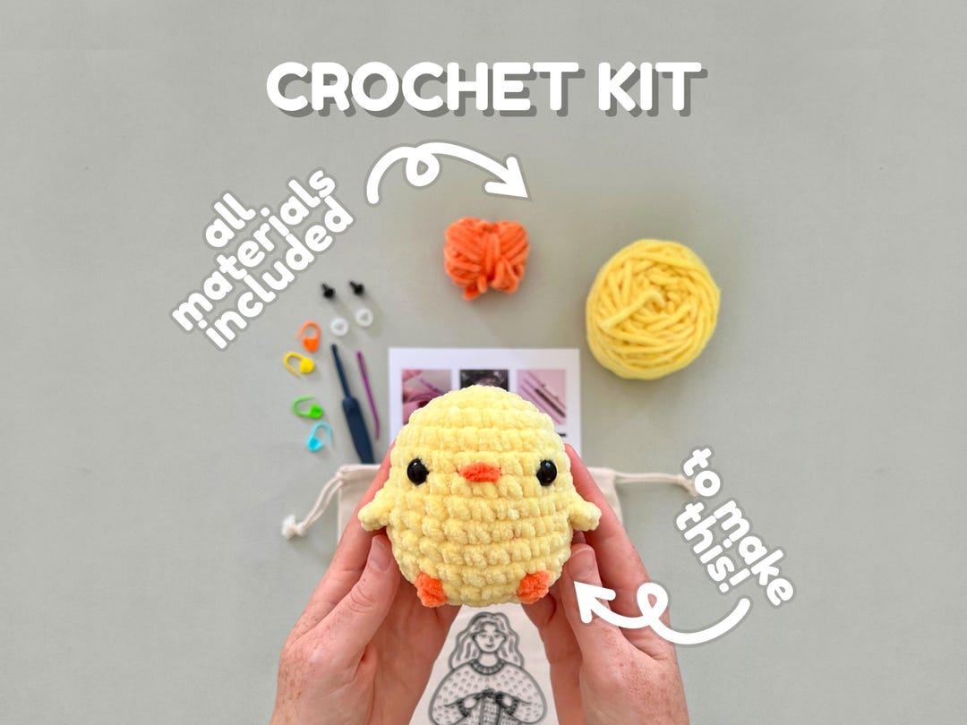 Chick Crochet Kit for Beginners | Animal Starter Learn to Crochet DIY ...