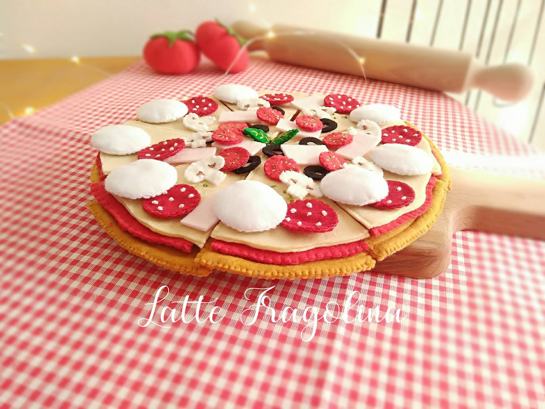 Pizza Dx Set, Felt Food Toy, Italian Kitchen, Children,italian Pizza ...
