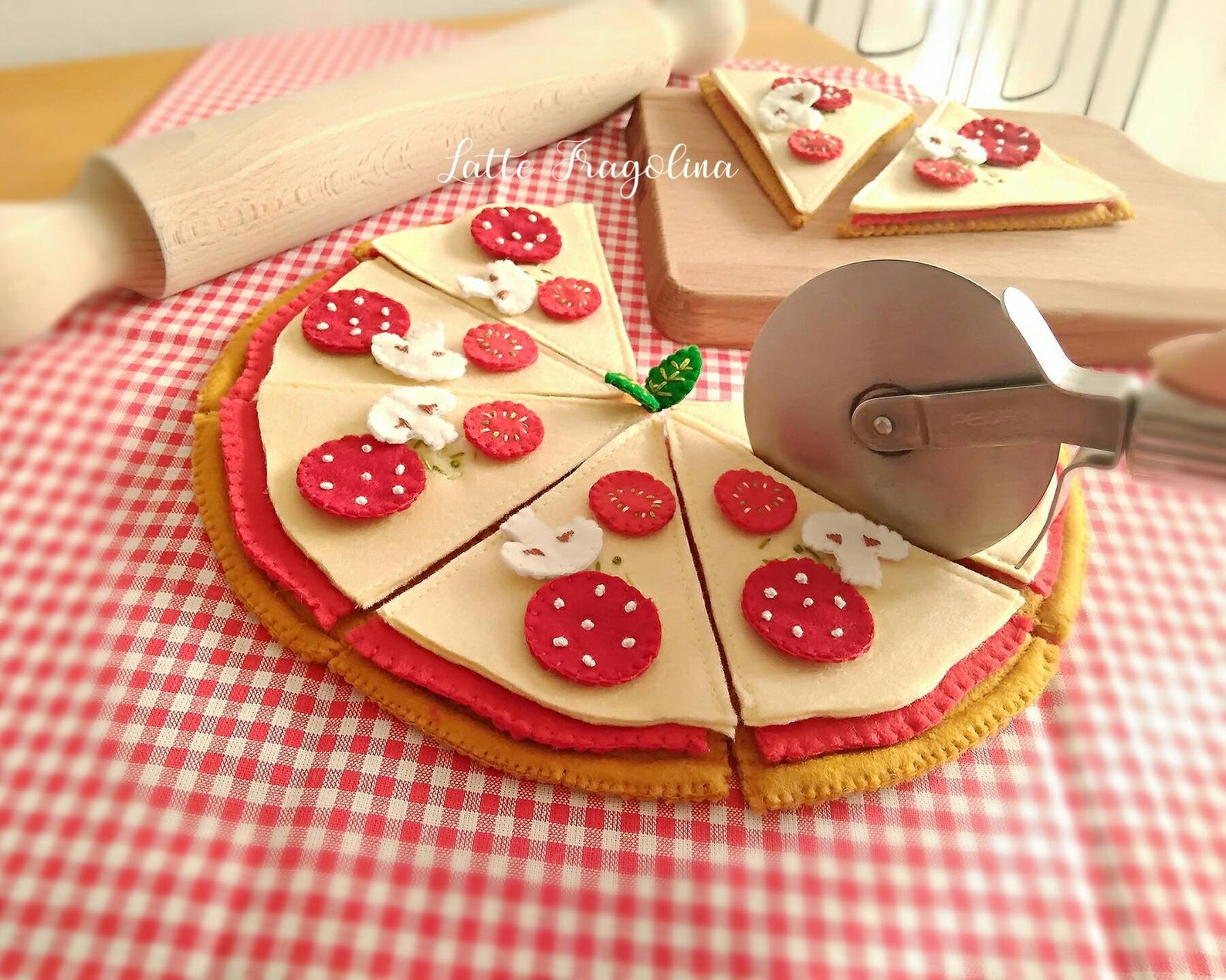 Pizza Dx Set, Felt Food Toy, Italian Kitchen, Children,italian Pizza ...