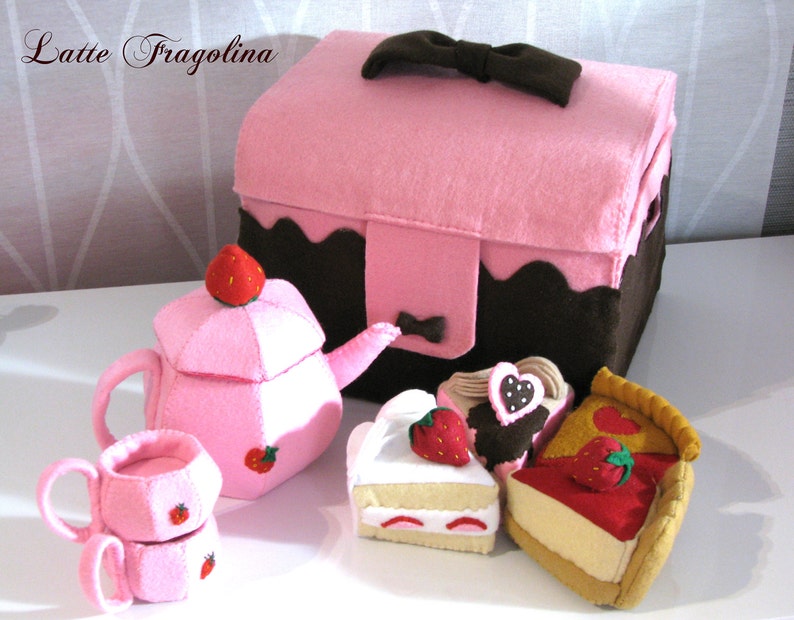 Felt Toy Box, Container - Style Strawberry Chocolate Ribbon - Etsy