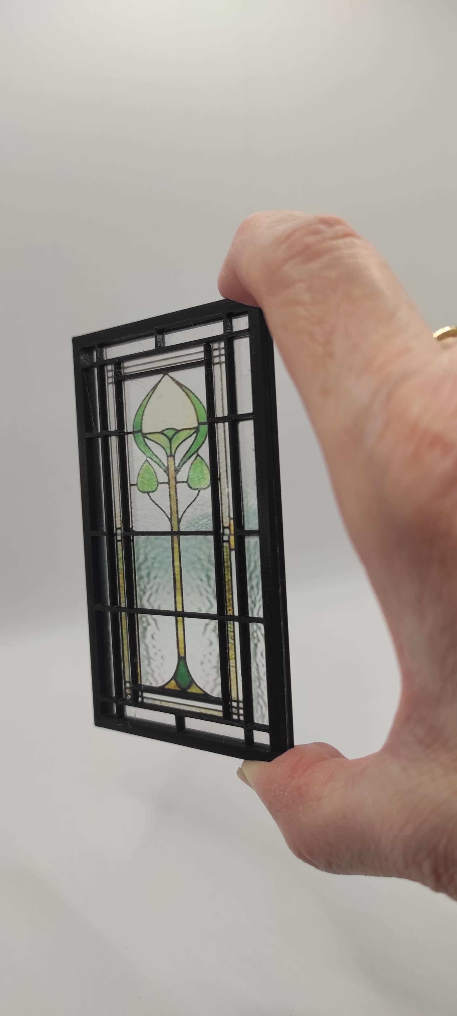 Miniature Stained Glass Window. Model MARTA Diorama, Dollhouse Scale 1/ ...