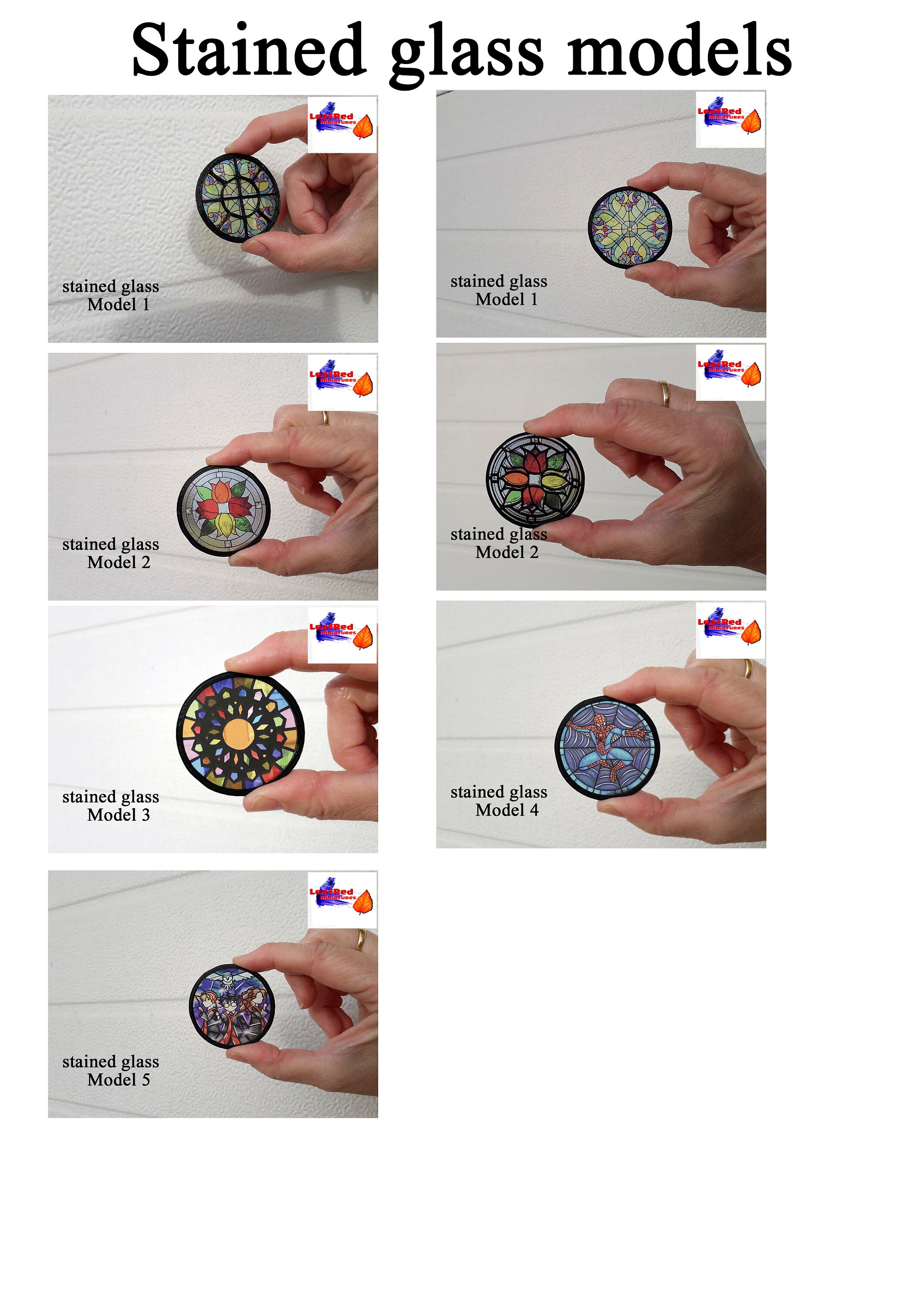 Miniature Stained Glass Round Window. Dollhouse Scale. Custom Size and ...