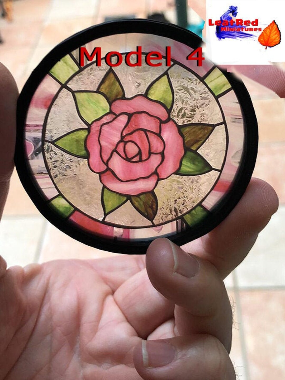 Miniature Stained Glass Round Window. Series II. Dollhouse Scale 1/6 or ...