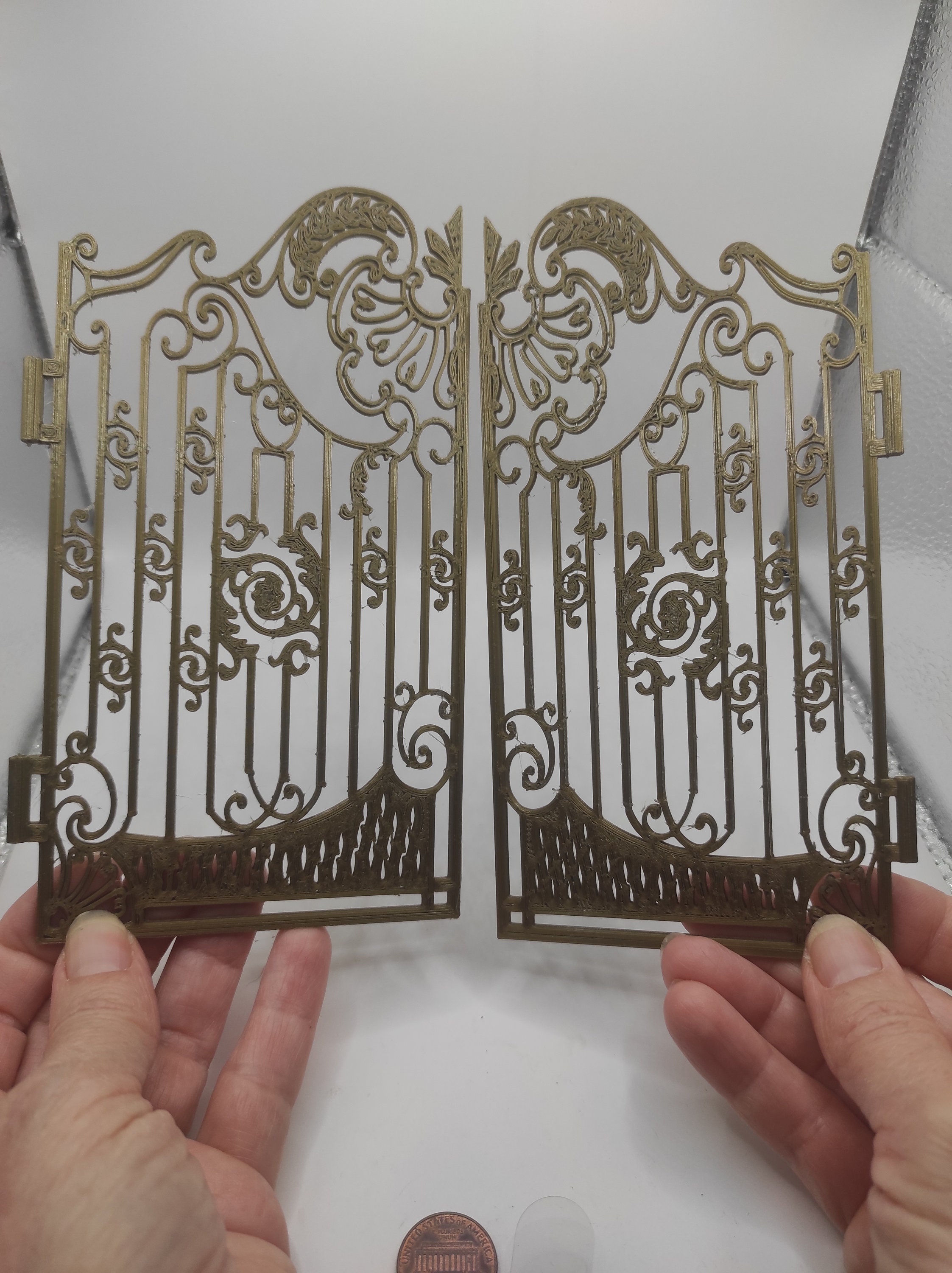 FENCE GATE With Pillar, Iron Simile. Plastic Pla Made. Decorative ...
