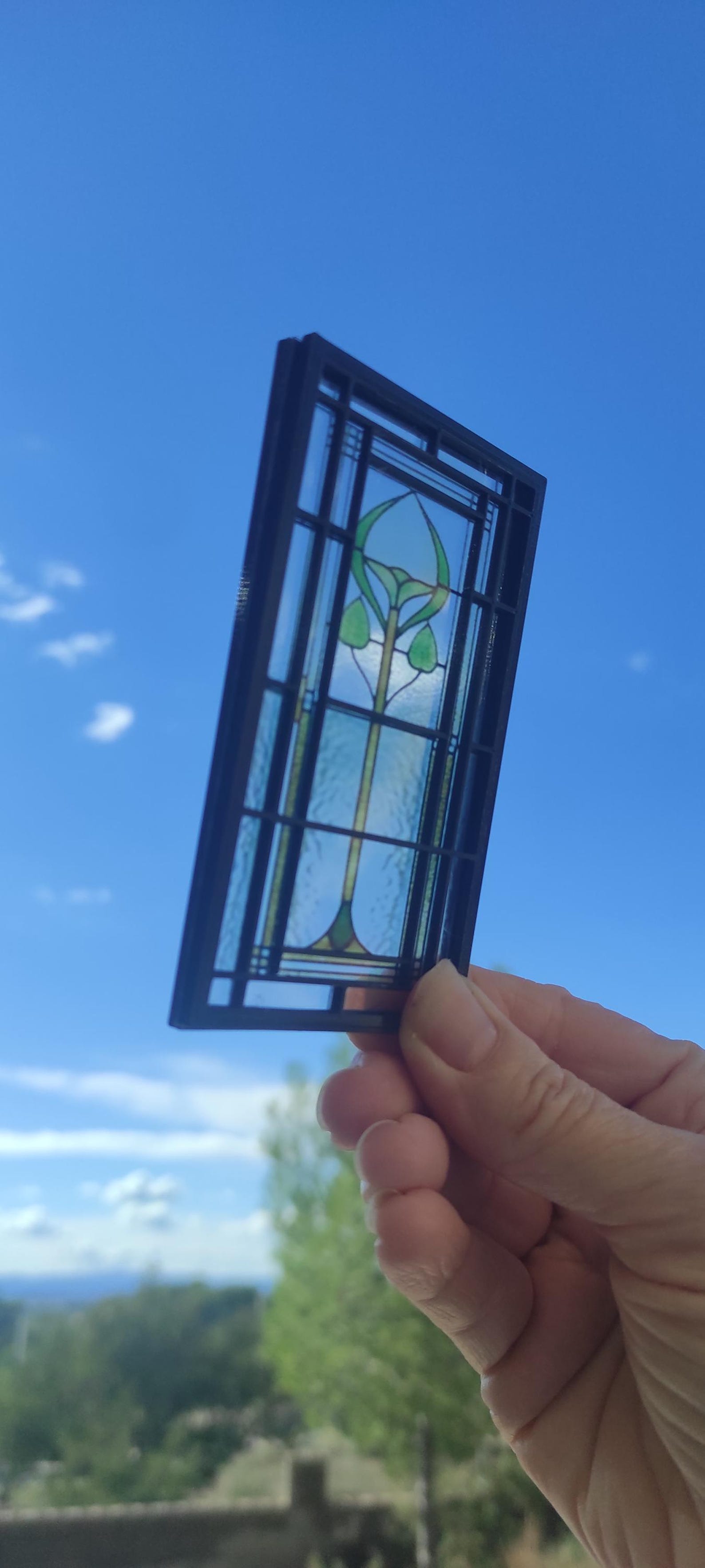 Miniature Stained Glass Window. Model MARTA Diorama, Dollhouse Scale 1/ ...