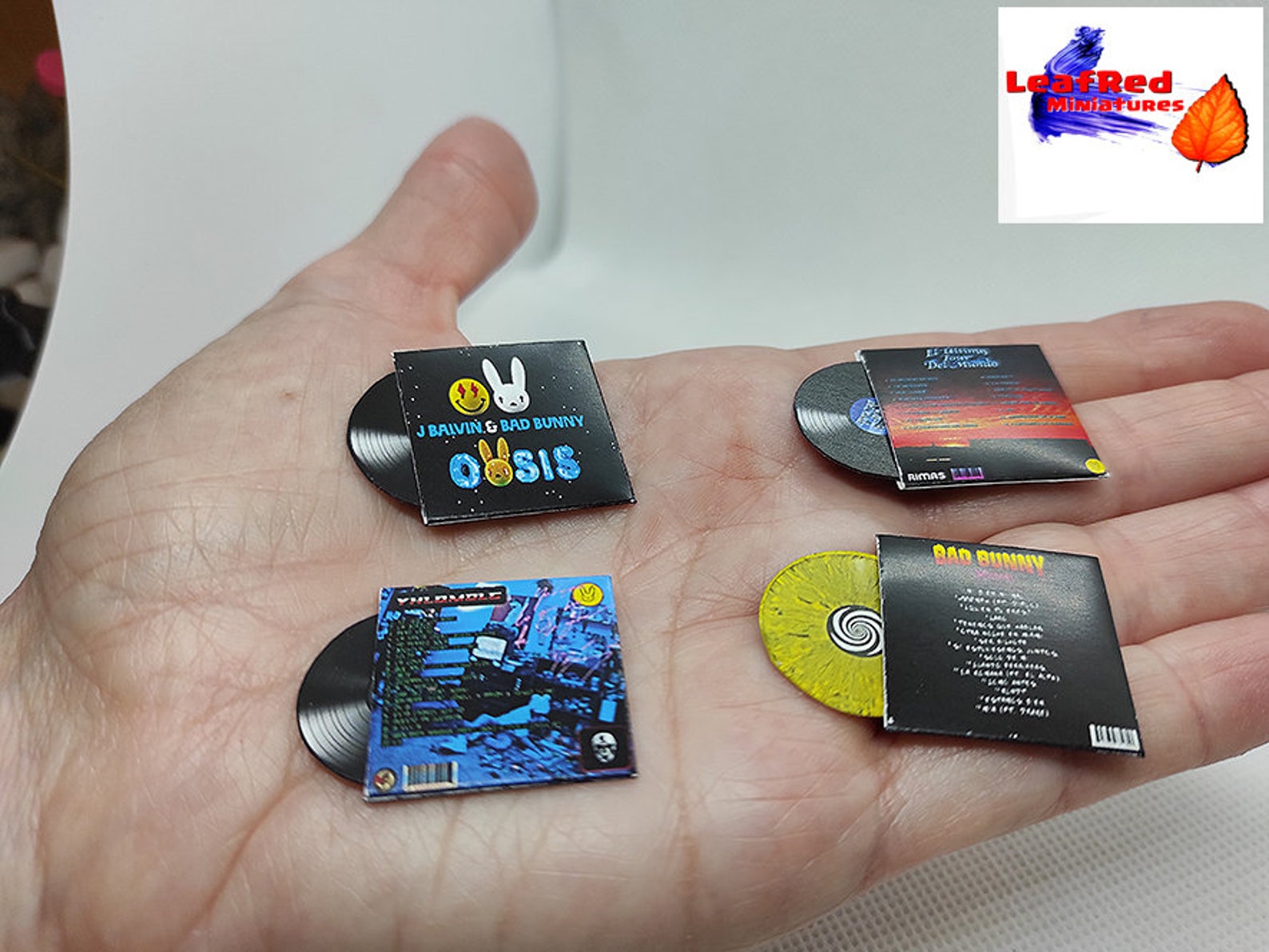 BAD BUNNY Collection. 4 Miniature VINYL Record Vintage. Scale 1/12. - Etsy