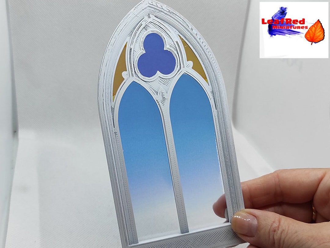 Window GOTHIC Stained Glass Miniature. Diorama, Dollhouse Scale. Custom ...