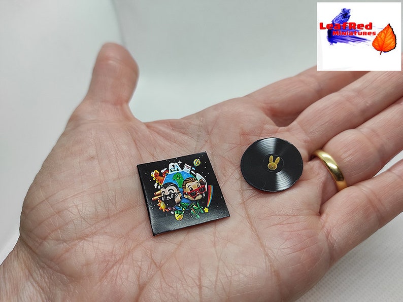 BAD BUNNY Collection. 4 Miniature VINYL Record Vintage. Scale | Etsy