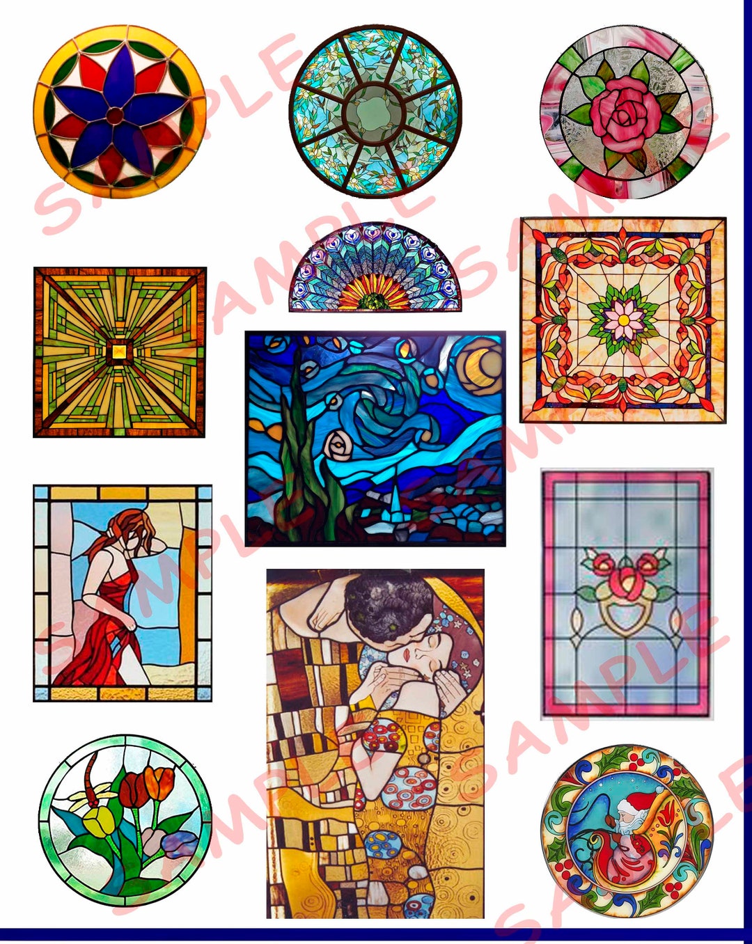 Miniature Stained Glass Round Window. Series III. Dollhouse Scale 1/6 ...