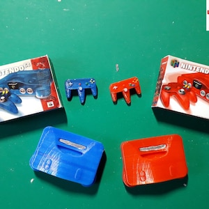 Nintendo 64 Miniature Console, Controller and Box. Miniature N64 3D. 3 ...