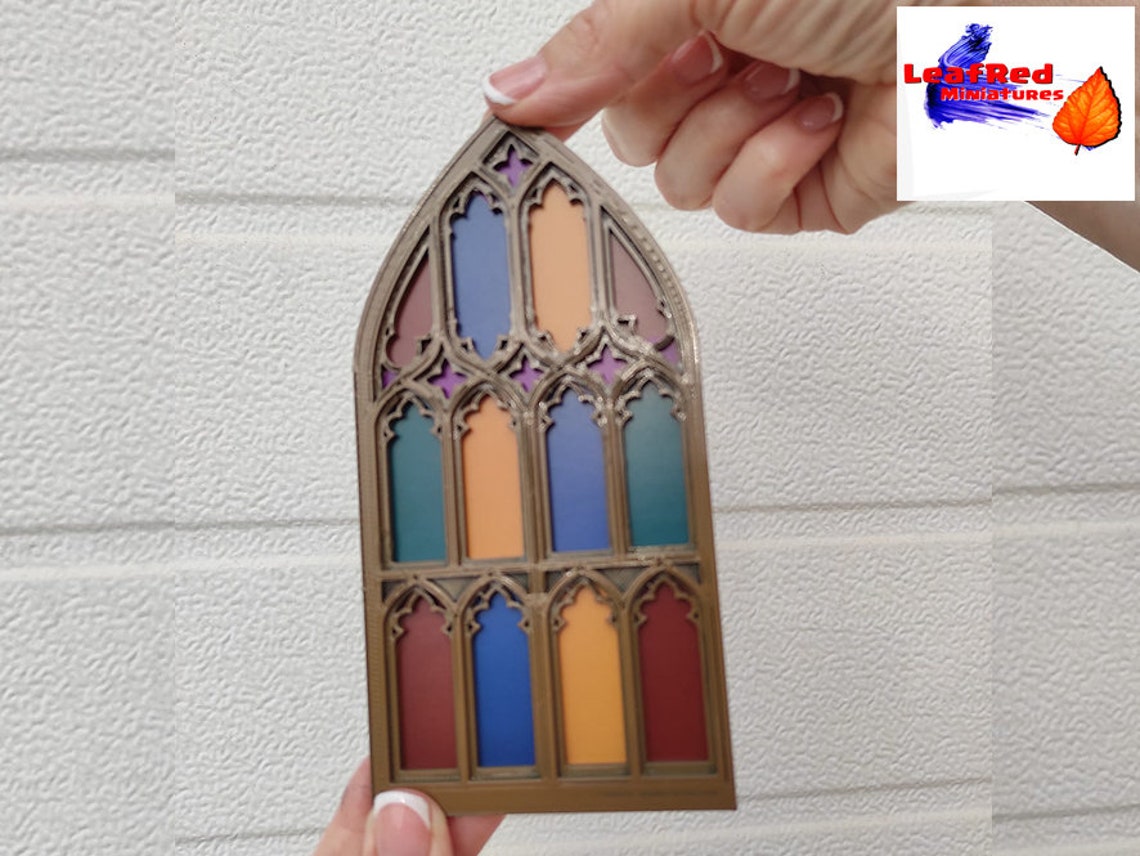 Window GOTHIC Stained Glass Miniature. Diorama Dollhouse - Etsy