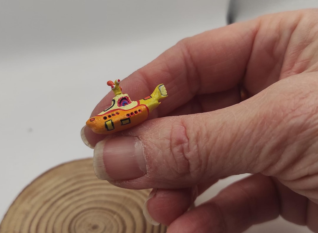 Miniature YELLOW SUBMARINE Piece 1" (25mm). Resin Printed. Unpainted ...