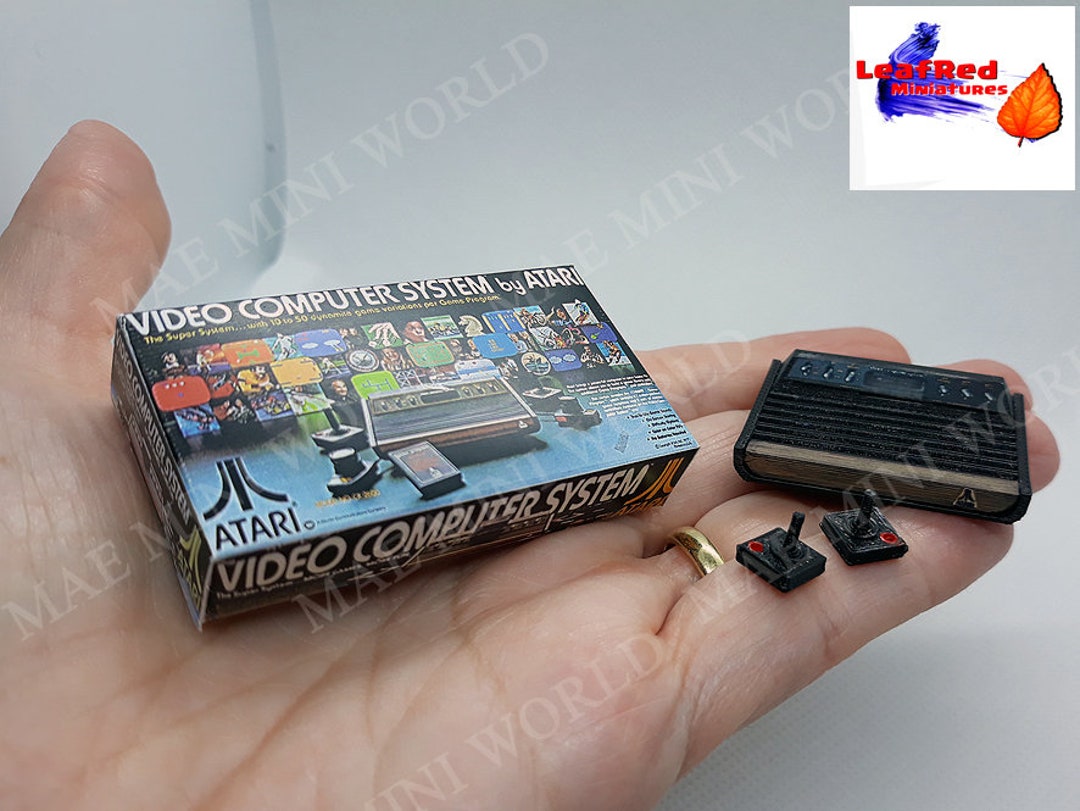 ATARI 2600 Miniature Console With 2 Controllers and Box. 3D Miniature ...