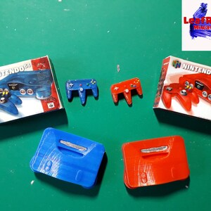 Nintendo 64 Miniature Console, Controller and Box. Miniature N64 3D. 3 ...