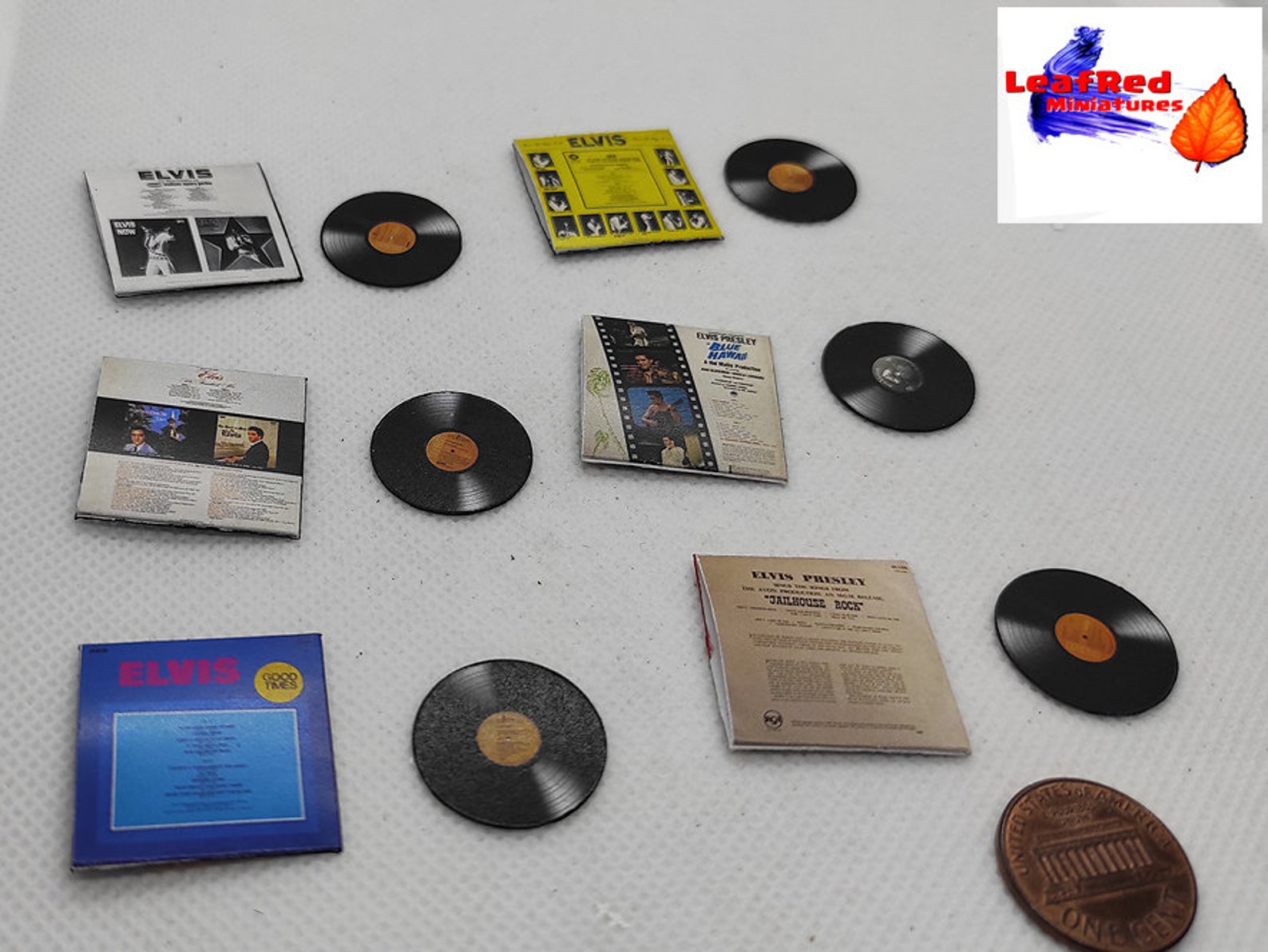 ELVIS PRESLEY Collection 6 Record Miniature Record HANDMADE. - Etsy