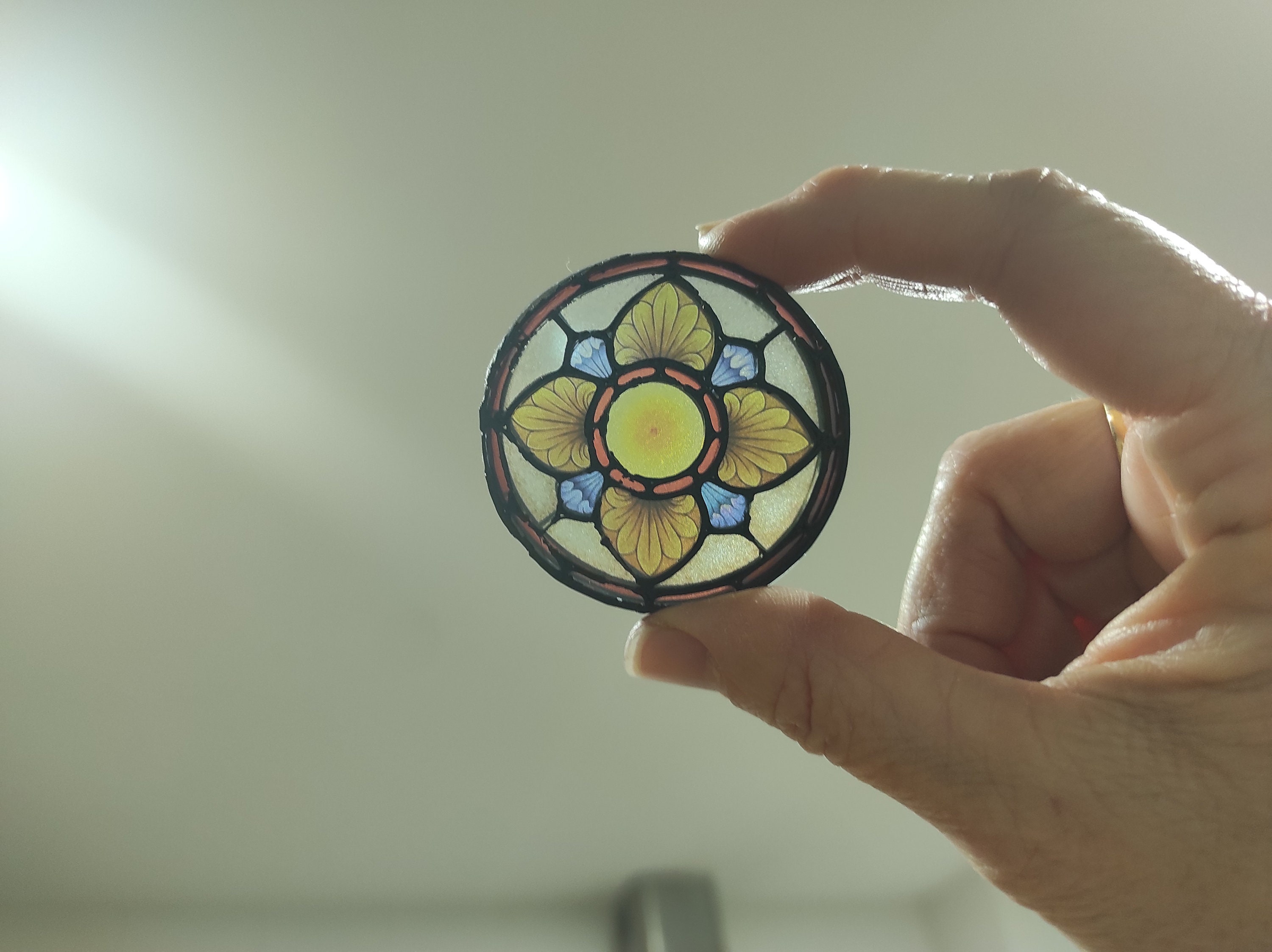 Miniature Stained Glass Round Window. VENEZIA II Diorama Series ...