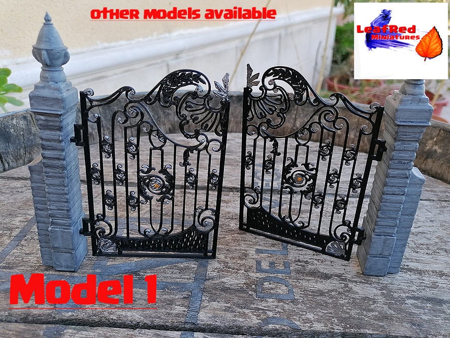 IRON GATE With Pillar, Model Fall. Iron Simile. Plastic Pla Made ...