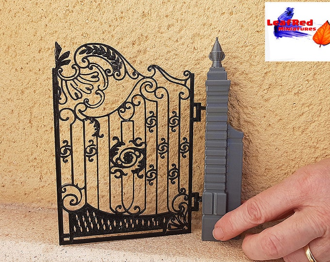 Dollhouse Miniature Double Gate With Brick Columns - Etsy