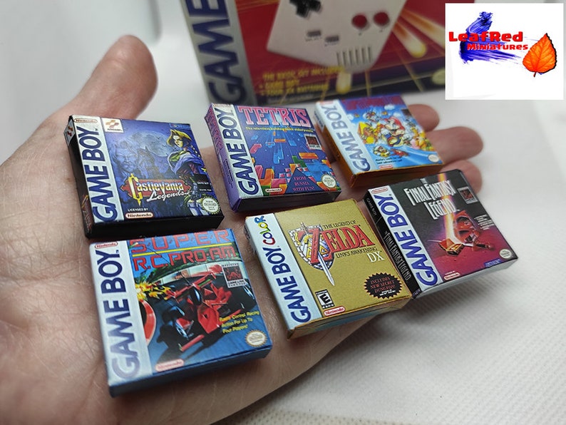 GAMEBOY & 6 Games Boxes. Miniature Boxes Handmade. Scale 1:4 - Etsy