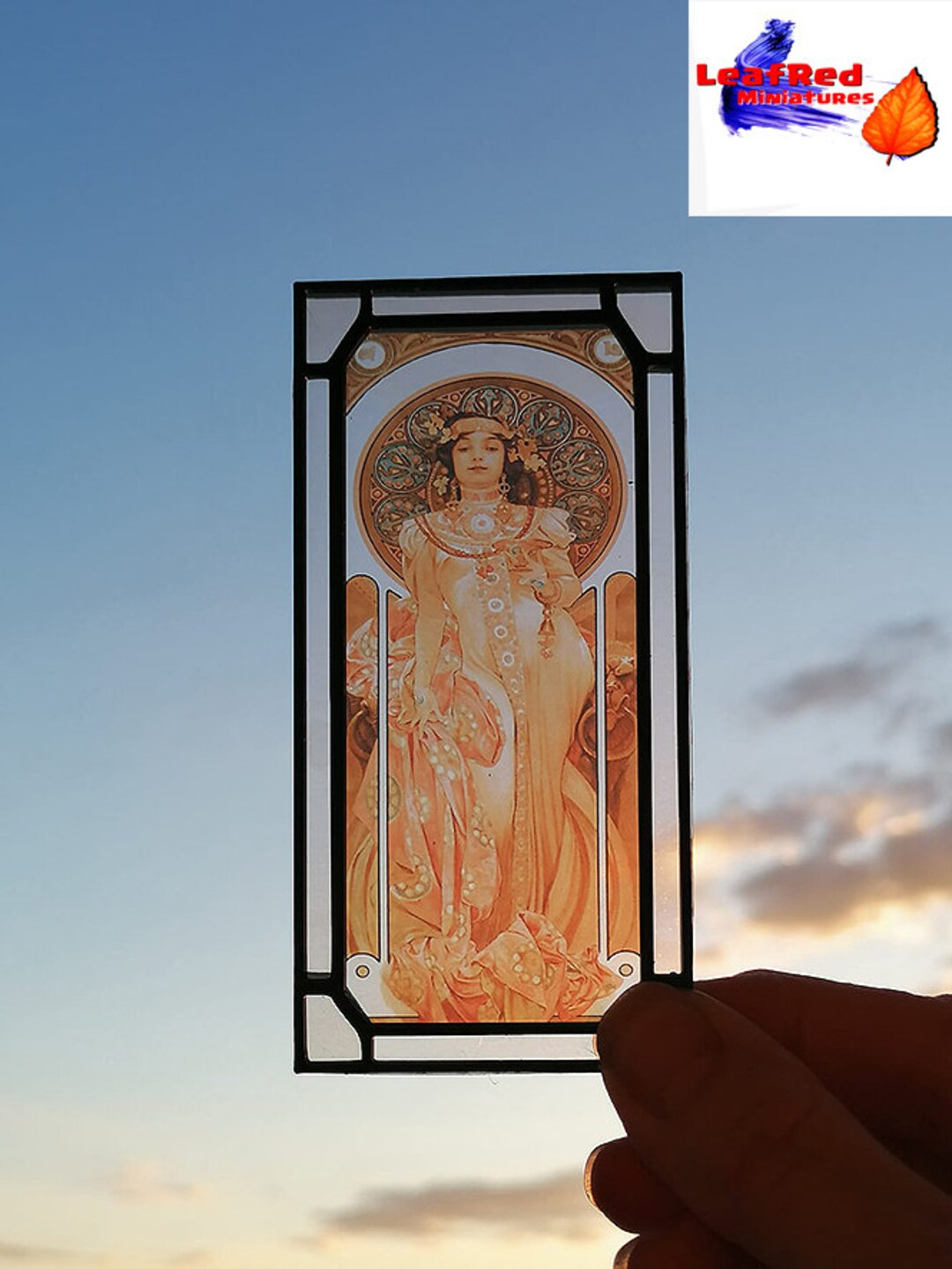 Miniature Stained Glass Window Panel. ART NOUVEAUX, Vintage, Series ...