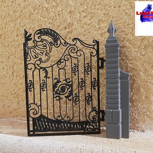 FENCE GATE With Pillar, Iron Simile. Plastic Pla Made. Decorative ...