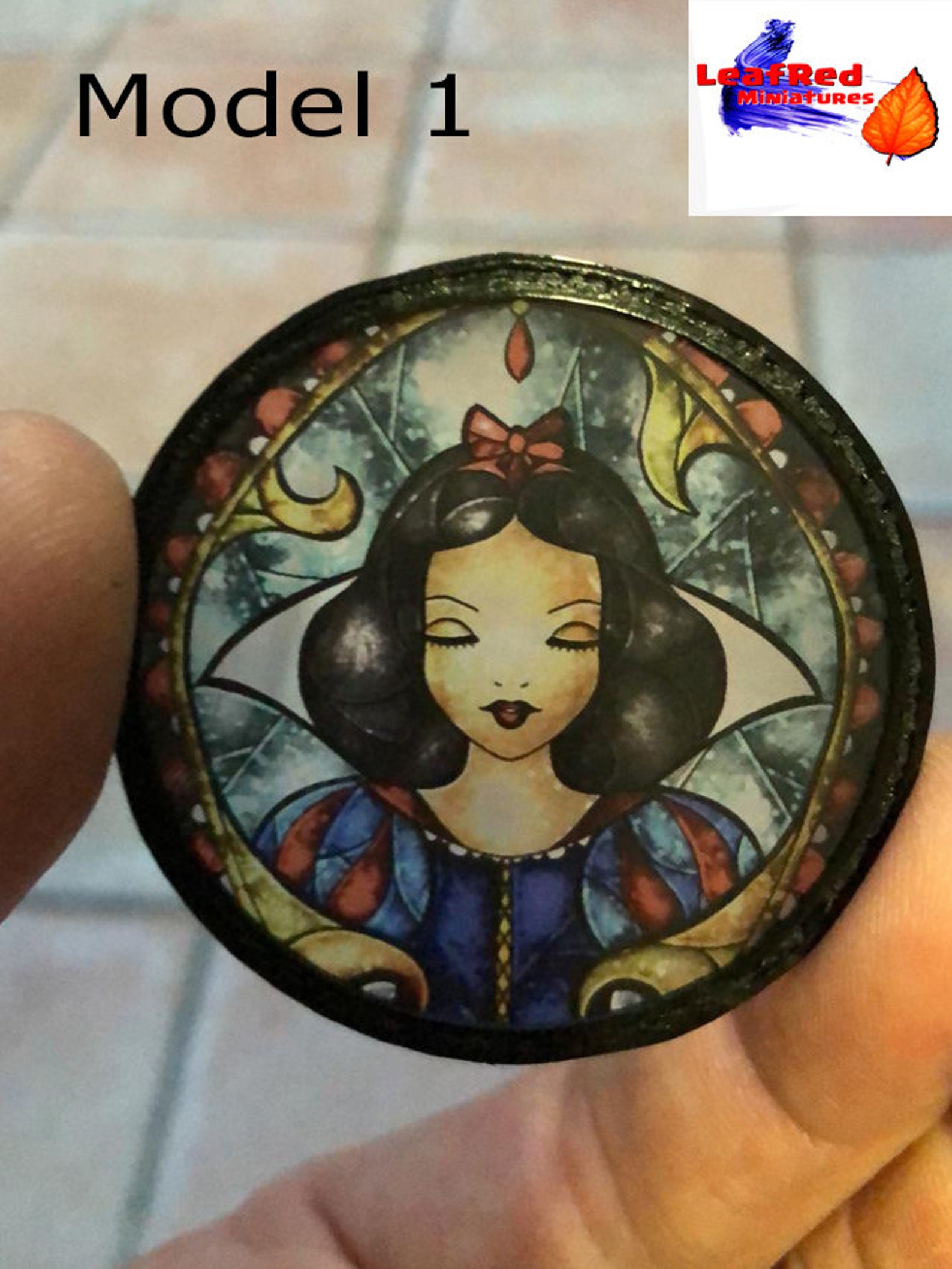 Miniature Stained Glass Round Window. Series II. Dollhouse Scale 1/6 or ...