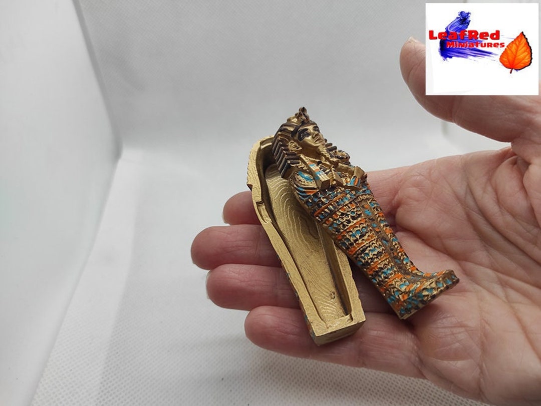 Miniature Egyptian Sarcophagus , Pharaoh, Halloween Decor, Diorama ...