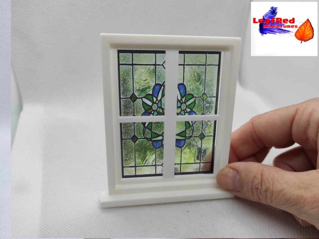 Miniature WINDOW Stained Glass Effect. for Diorama, Dollhouse ...