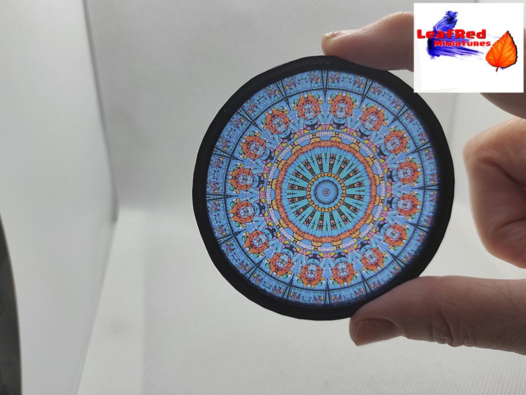 Miniature Stained Glass Round Window. Church Series I Dollhouse Scale 1 ...