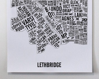 Lethbridge Map | Etsy